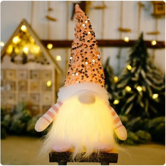 Led Kerst Gnome-Kabouter Roze 30cm | bol