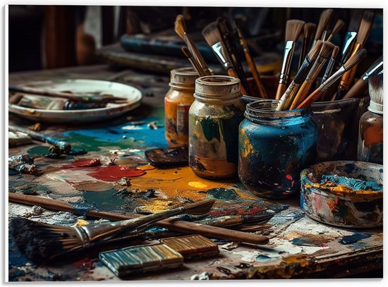 PVC Schuimplaat- Tafel - Verf - Kwasten - Schilderen - Verven -Kunst ...