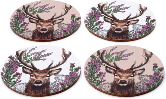 Onderzetters - Wild Hert - Set 4 - 10cm | bol