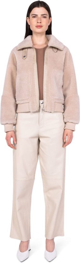 goosecraft maple leaf jacket wool with suedine bonded soft pink maat S ...