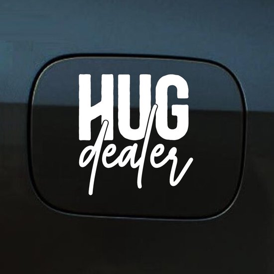 Bumpersticker - Hug Dealer - 14x14 - Wit | bol