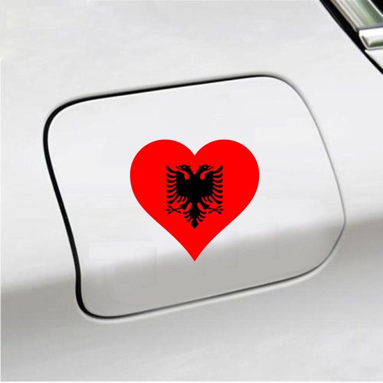 Bumpersticker - 12x11 - Hart Vlag Albanie | bol