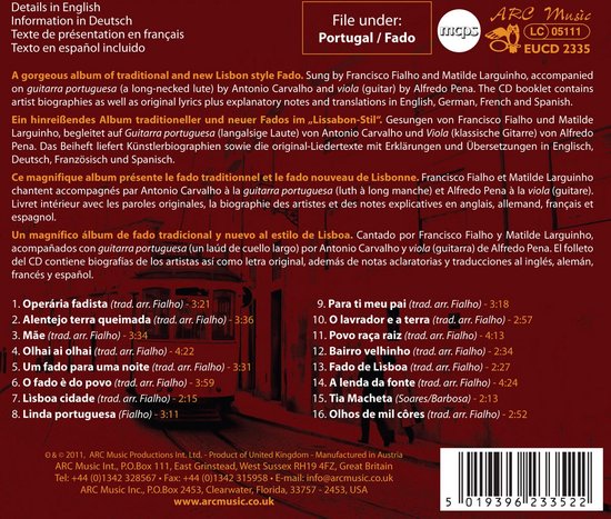Francisco Fialho & Matilde Larguin - Fado De Lisboa - Fado Music Of ...