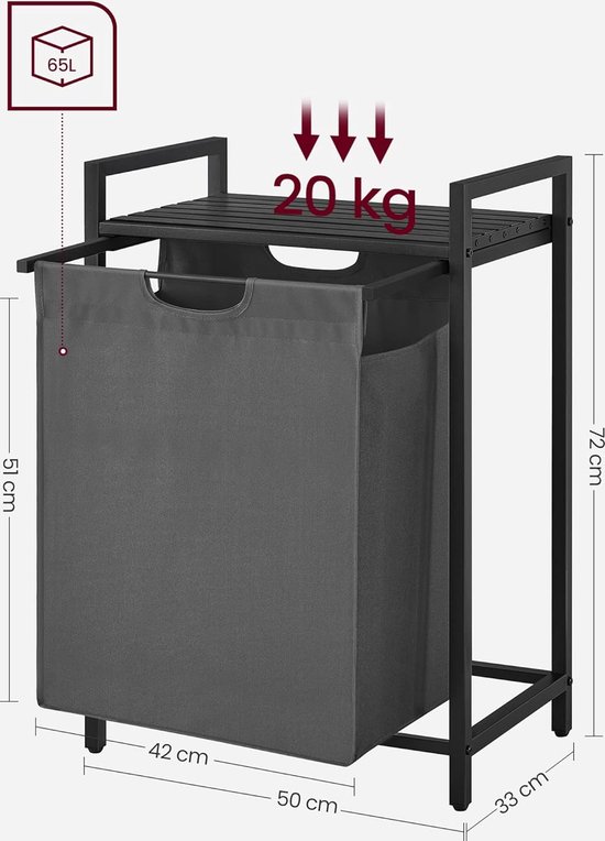 Wasmand, Wasemmer met plank, Wasbox, Waszak van Oxford stof ...