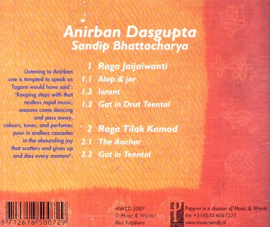 Anirban Dasgupta & Sandip Bhattacharya - Anirban Dasgupta & Sandip Bhattacha (CD),... | bol