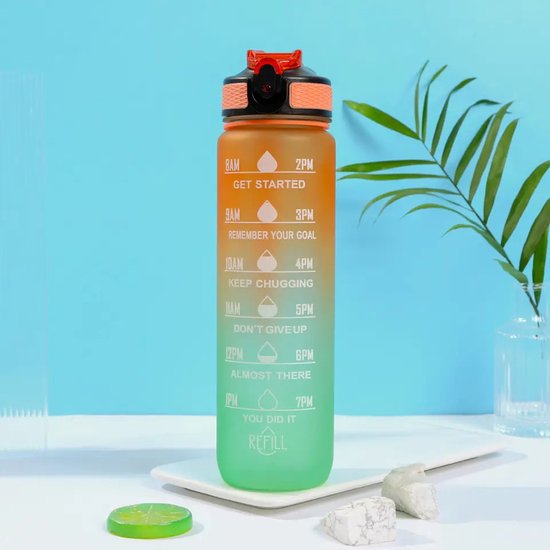 Motivatie drinkflessen-waterflessen met rietje-Diverse... | bol