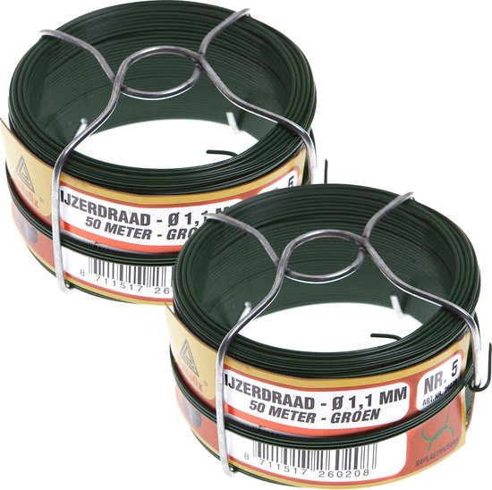Deltafix IJzerdraad - 2x rol - 1,1 mm x 50 m - geplastificeerd ...