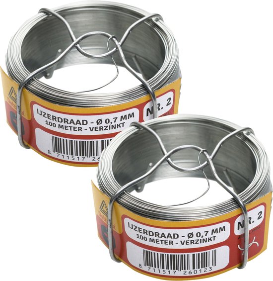 Deltafix IJzerdraad - 2x rol - 0,7 mm x 100 m - verzinkt staal ...