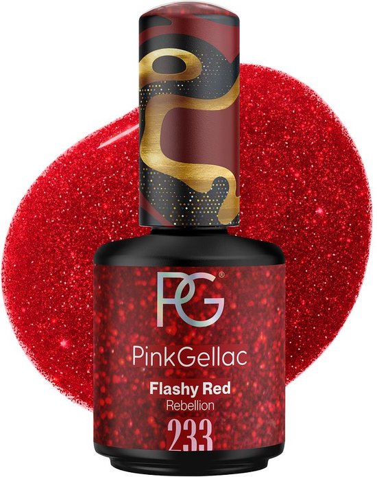Pink Gellac 233 Flashy Red Gellak 15ml - Glanzende Rode Gel Lak ...