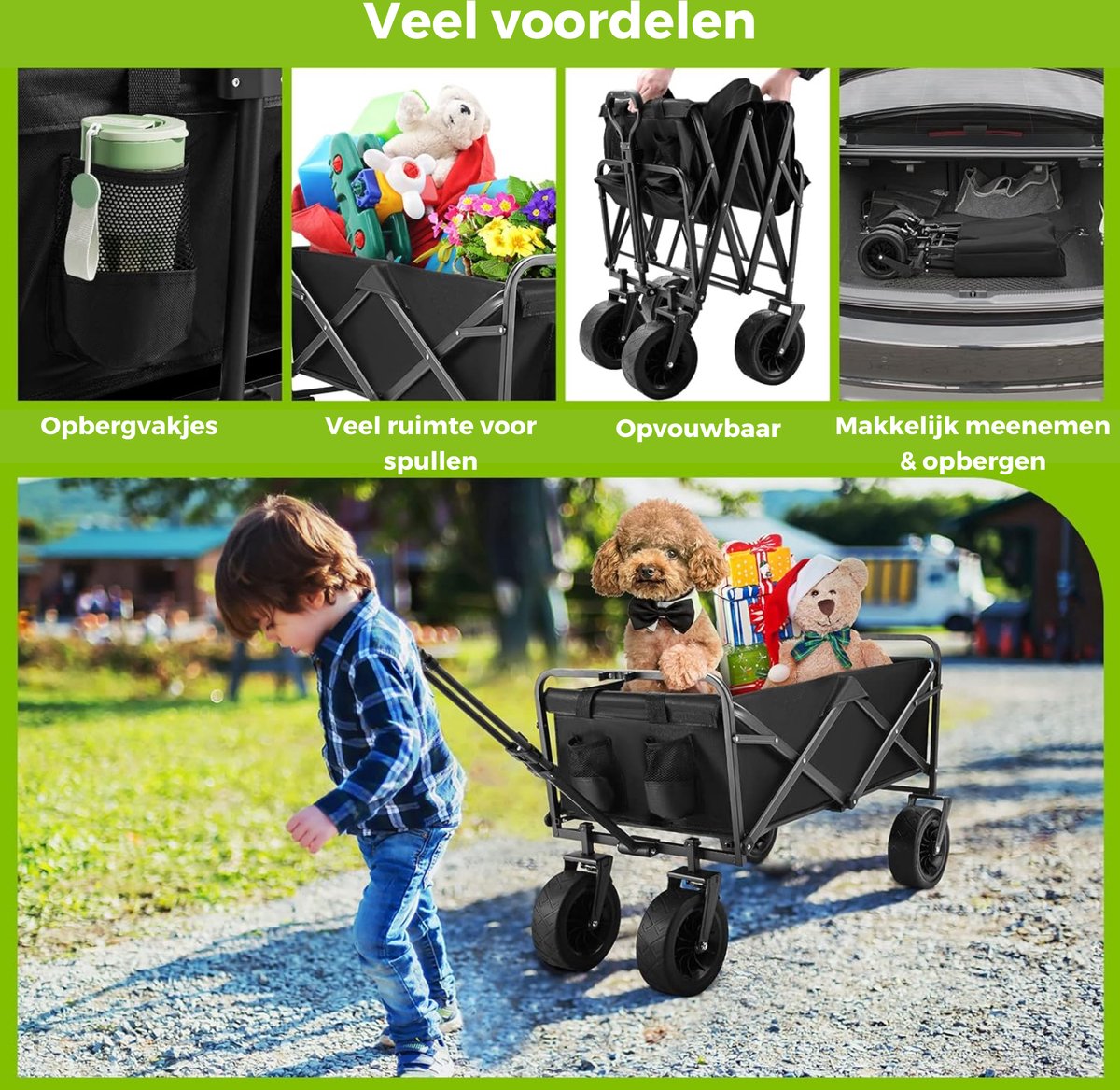 Opvouwbare Trolley Kar - Bolderkar/ Opvouwbaar/ Boodschappen Trolley ...