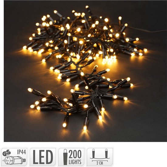 Kerstverlichting Cluster 200 Led - 4 Meter - Extra Warm wit INCL Start ...