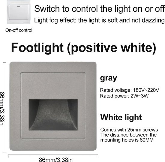 4. Luminair PIR inbouw Bewegingsdetector sensor LED Traplicht ...
