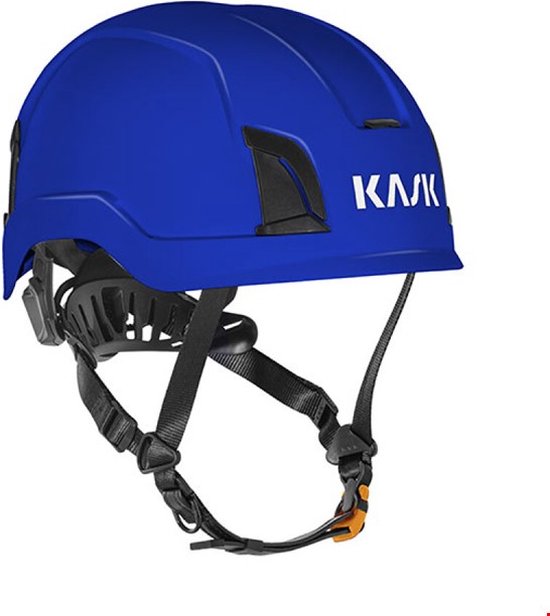 KASK Zenith X veiligheidshelm - met draaiknop en kinband clips - blauw ...