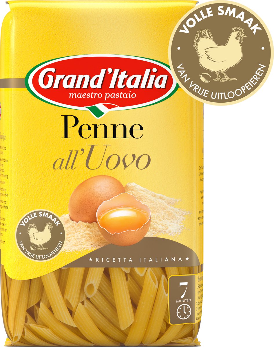 Grand'Italia Penne all'uovo - pasta - 6 x 500g | bol.com