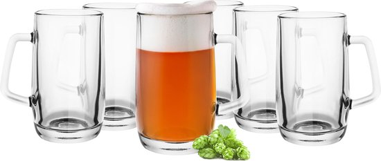 Glasmark Bierglazen - Bierpullen - transparant glas - 6x stuks - 500 ml - Oktoberfest | bol