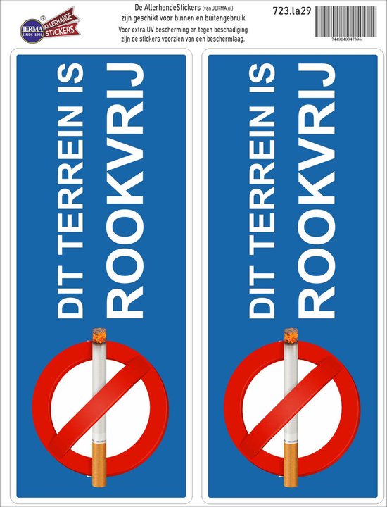 Dit terrein is rookvrij set 2 stickers | bol