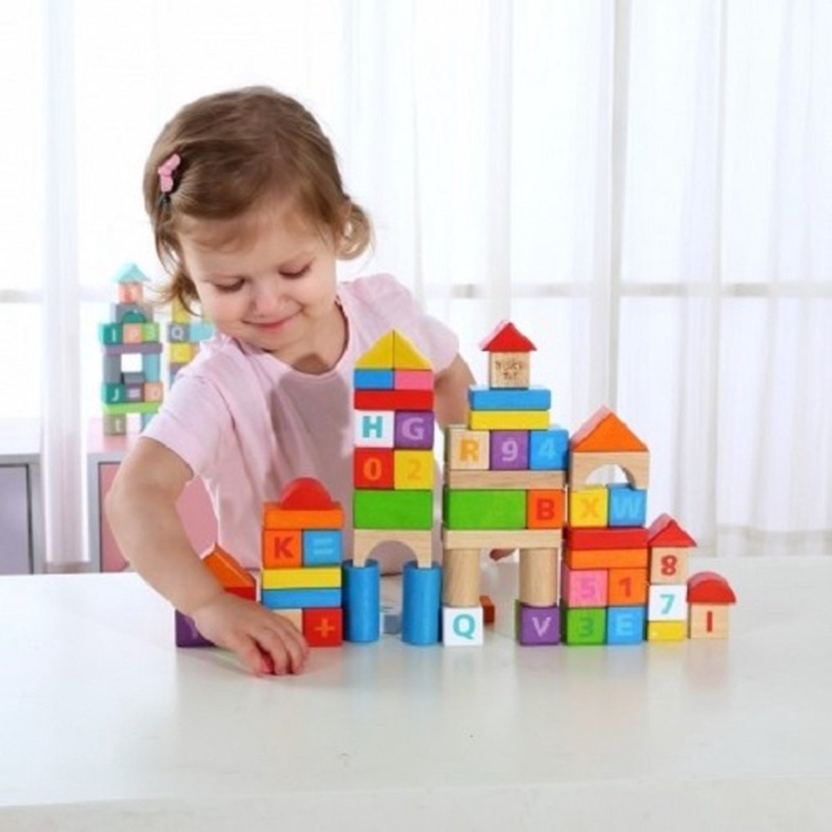 Bouwblokken voor kinderen - houten blokken - houten blokken naturel ...