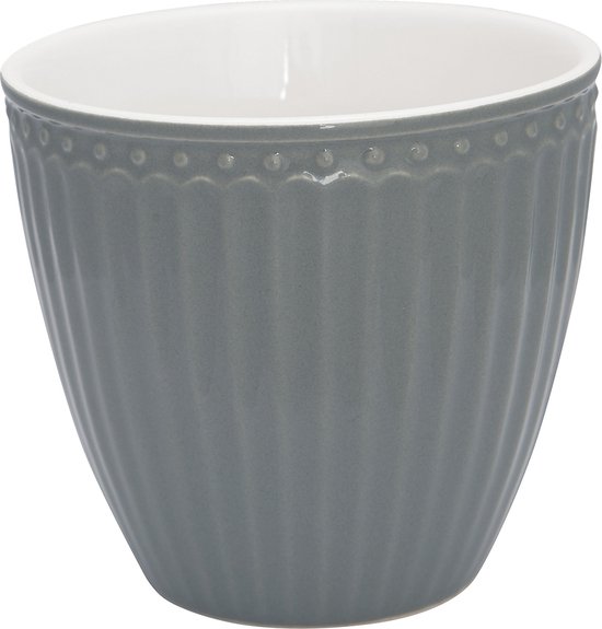 GreenGate Espressokopje (mini latte cup) Alice steen grijs 125 ml - Ø 7 ...