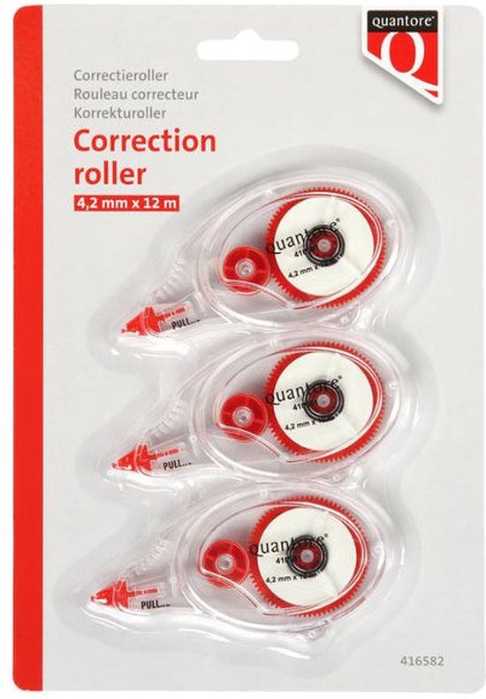 Correctieroller Quantore 4.2mm blister á 3 stuks | 144 stuks | bol