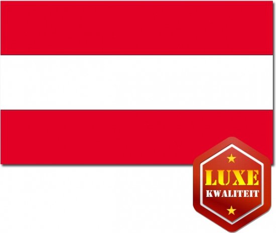 Luxe vlag Oostenrijk met wapen - 100 x 150 cm - polyester - met ringen - landen | bol