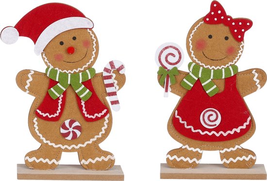 House of Seasons Gingerbread brown kerst peperkoek - l17.5xw5xh25cm set ...