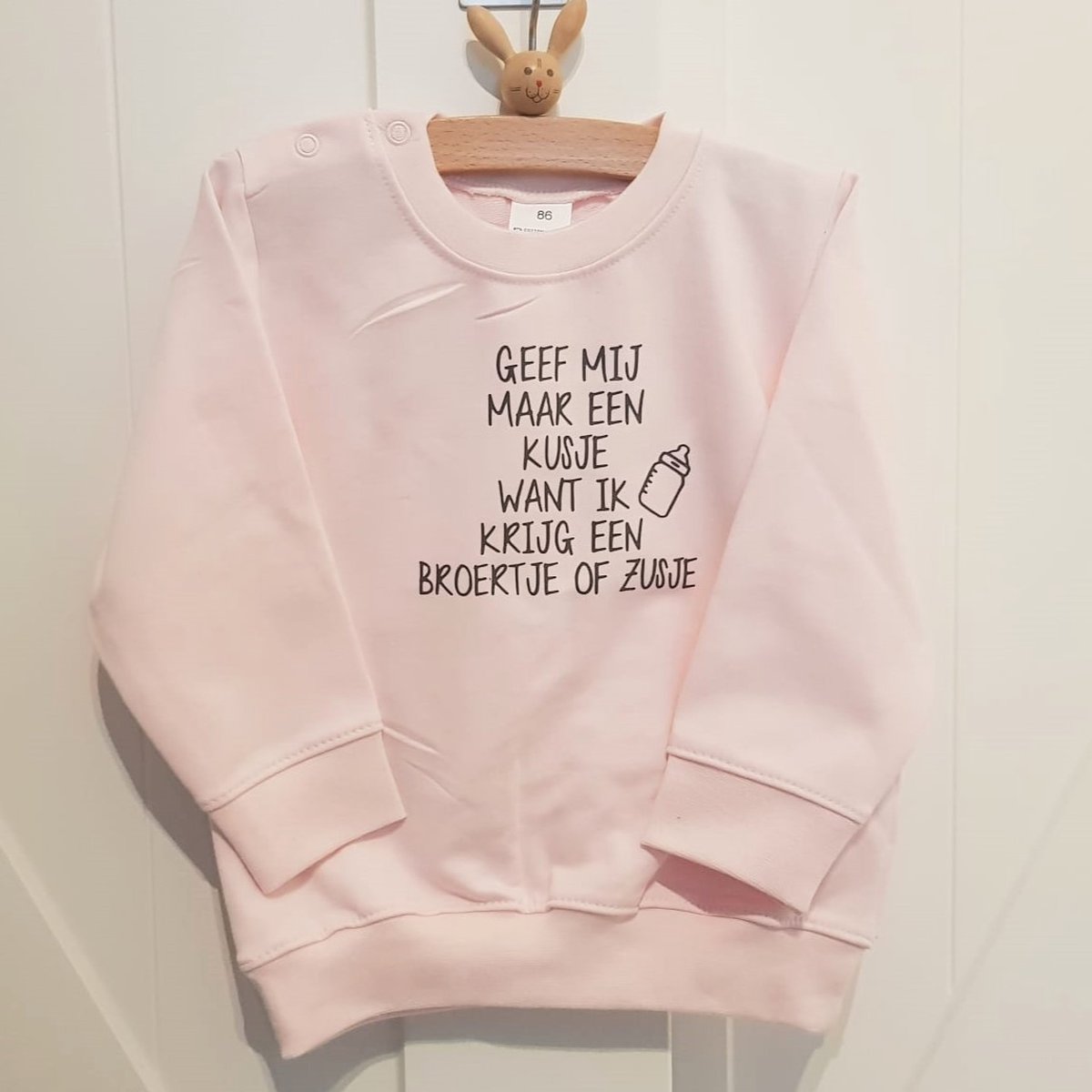 Shirt trui sweater tekst voor kind baby Aankondiging zwangerschap kusje ...