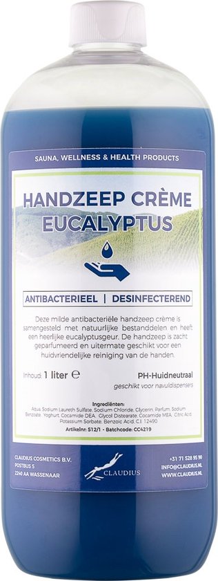Handzeep Crème Eucalyptus 1 liter | bol