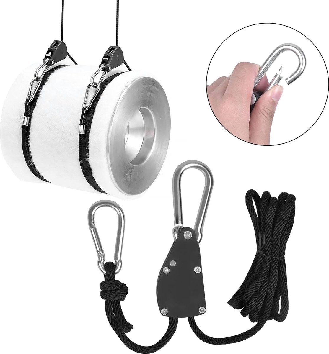 1 paar 1/4 "hanger katrol touw verstelbare touw clip hanger zware touw ...