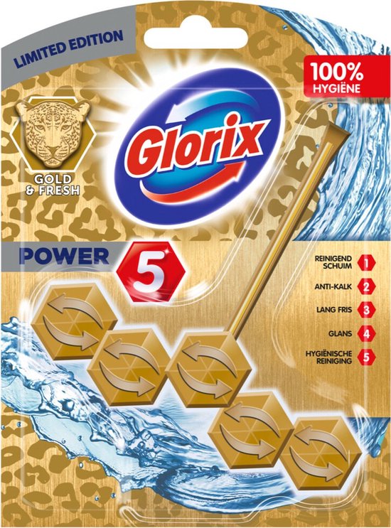 Glorix WC blok Gold & Fresh - Limited Edition - 5 stuks ...