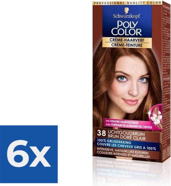 Schwarzkopf Poly Color Creme Haarverf 38 Licht Goudbruin - 1 stuk ...