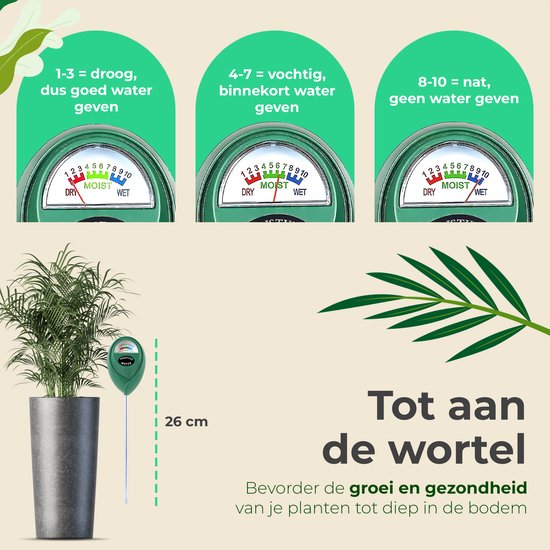 Vochtmeter Planten - Watermeter voor binnen & buiten tuin - 26 cm | bol