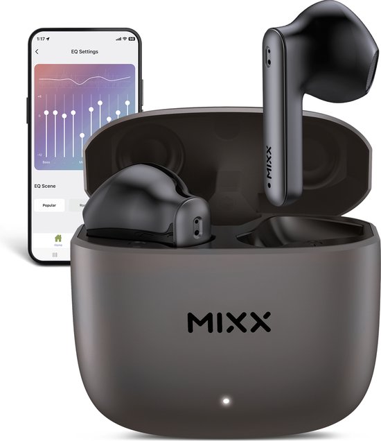 Mixx StreamBuds Custom 2 - True Wireless In-ear Koptelefoon - Zwart | bol