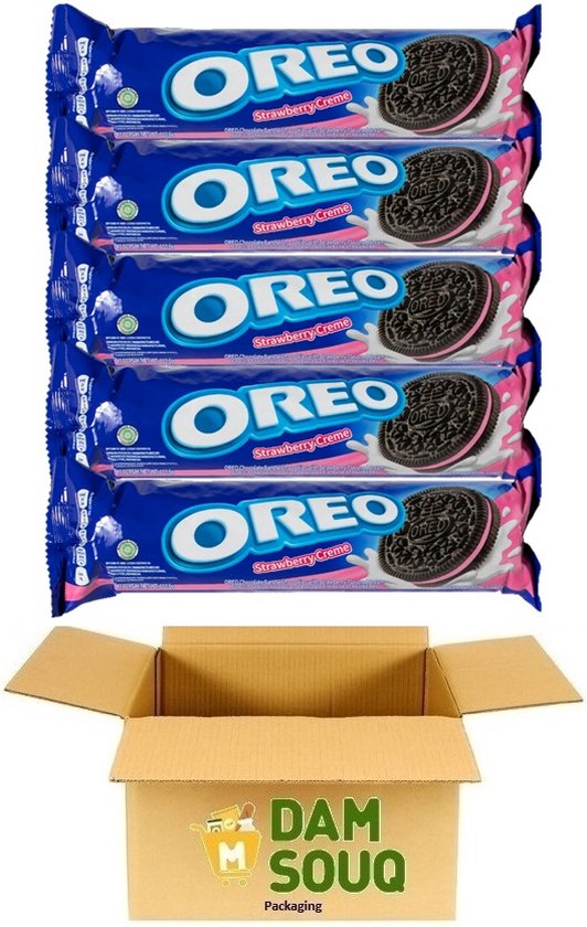 Damsouq® Oreo Koekjes Multipak Strawberry Aardbei Creme Smaak (5 Rollen ...
