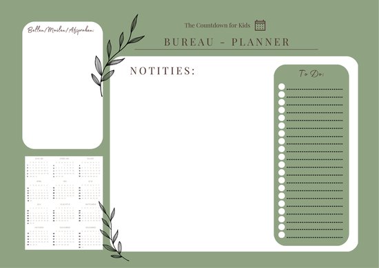 Bureau-planner Groen A3 | bol