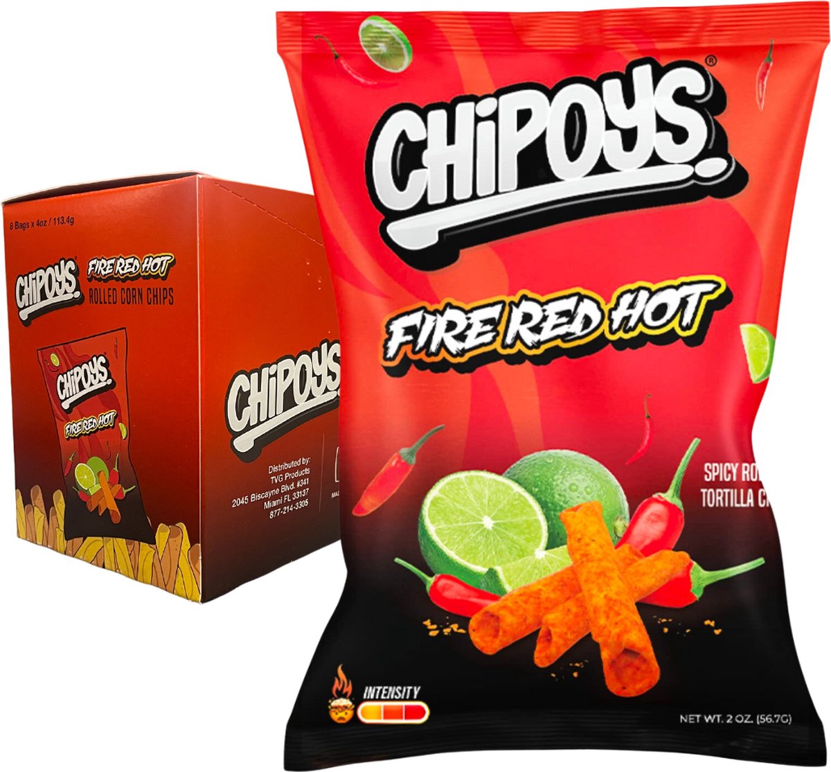Chipoys Fire red Hot - 8 Stuks - Voordeelverpakking | bol