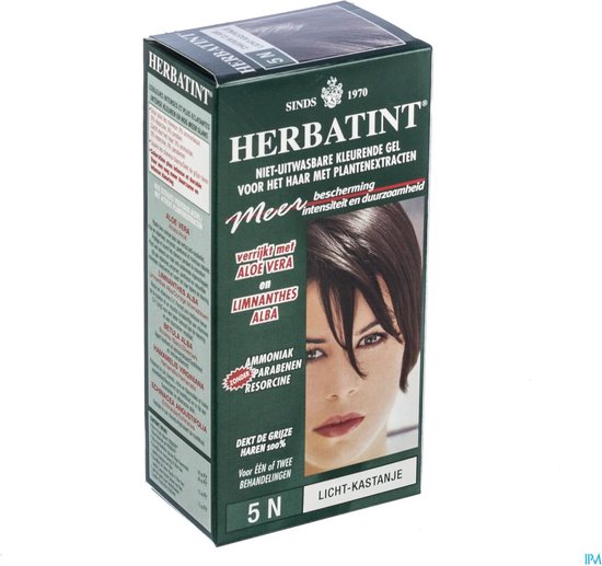 Herbatint 5N Lichtkastanje – 100% biologische, permanente vegan ...