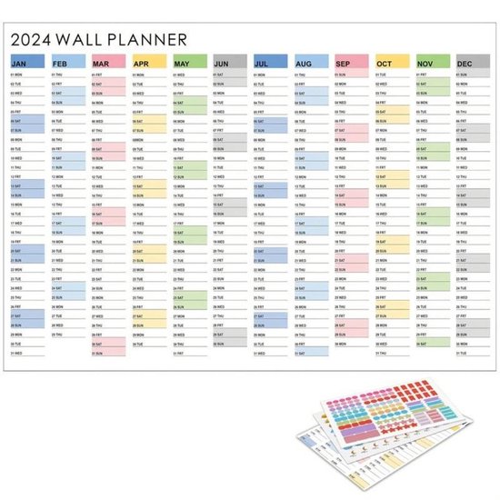 Jaarplanner 2024: Optimaal Tijdbeheer en Inspirerend Design op 74 x 52 cm - Ontdek de... | bol