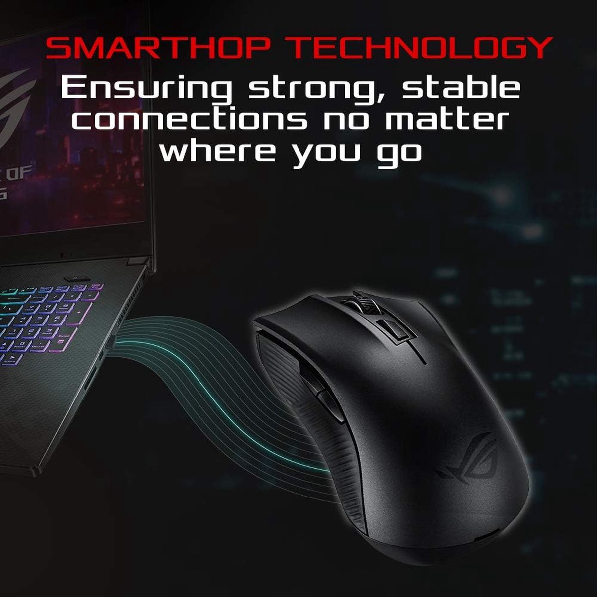 ROG Strix Carry ergonomic gaming mouse with dual 2.4GHz/Bluetooth ...