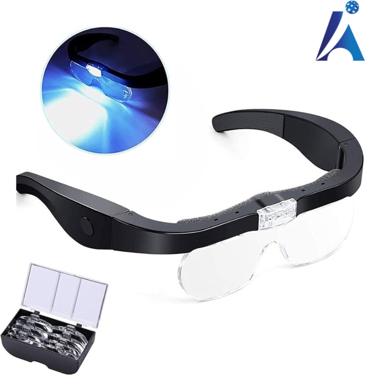Professionele Loepbril - Overzetbril – loepbril met led verlichting ...