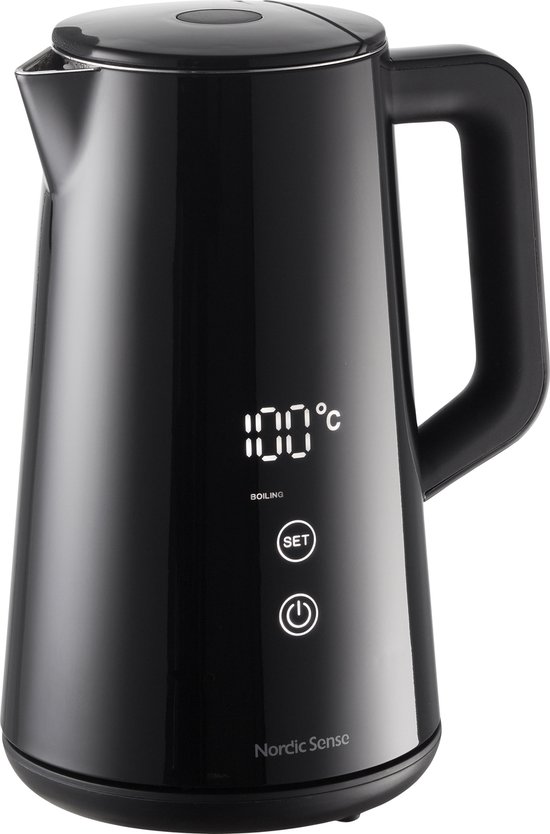 Nordic Sense digitale waterkoker, 1,5L, zwart | bol