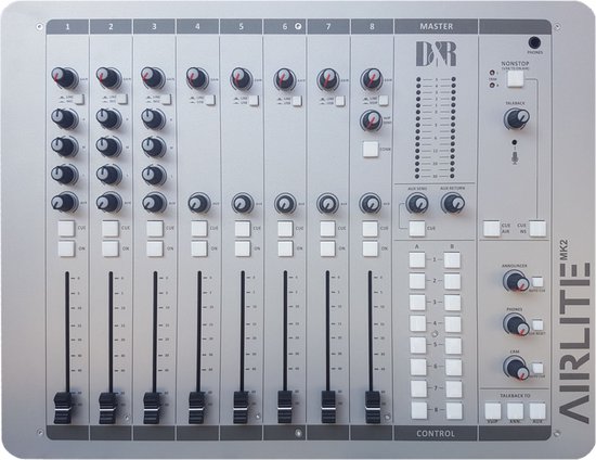 D&R Airlite-USB MK2 8-kanaals Radio On-Air mengpaneel 3x Mic, 4x USB, 1x VoIP | bol