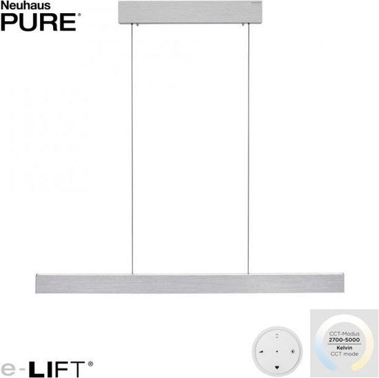 Lampe suspendue Pure E-Rise L 120 cm Aluminium avec télécommande | bol