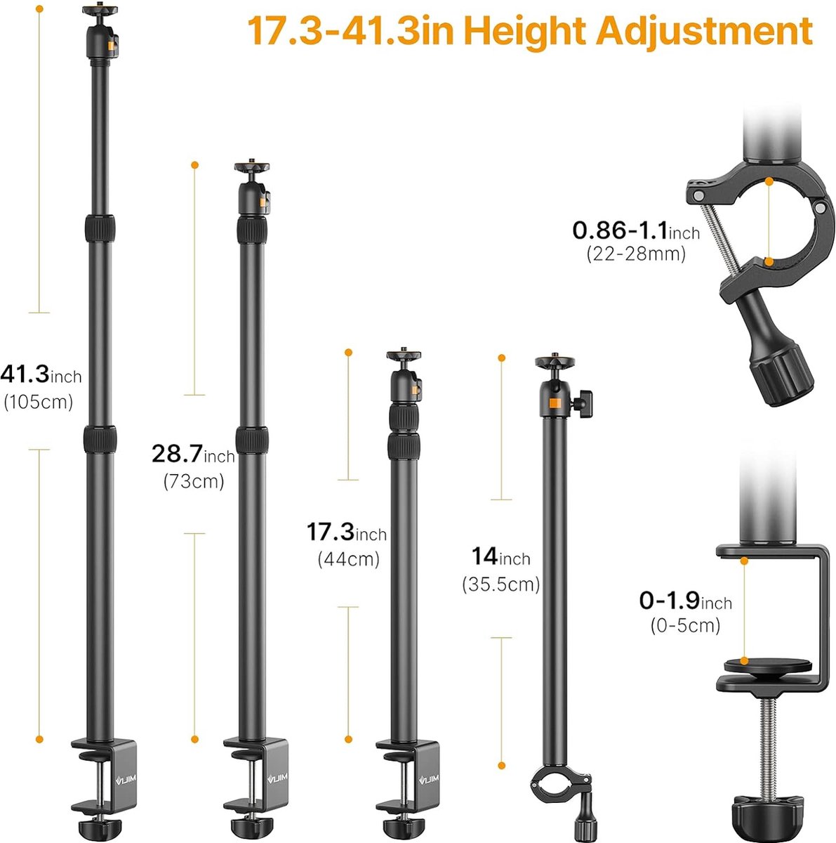 tafelstatief, camera-statief, 44 - 105 cm instelbaar, overhead statief ...