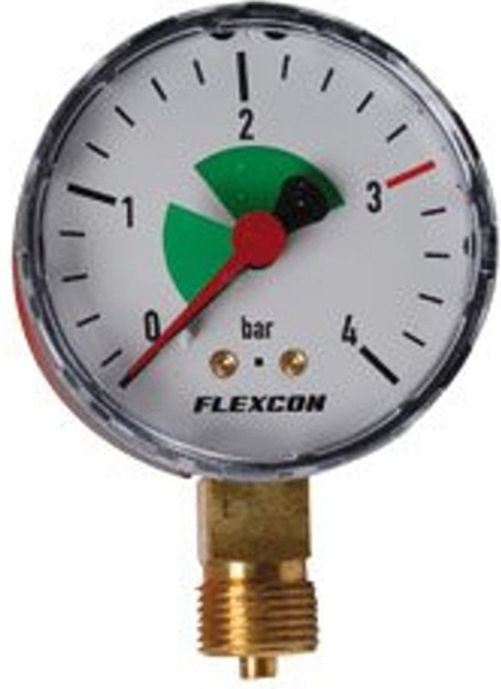 Flamco Flexcon manometer 3/8"-63mm 0-4 bar radiaal | bol