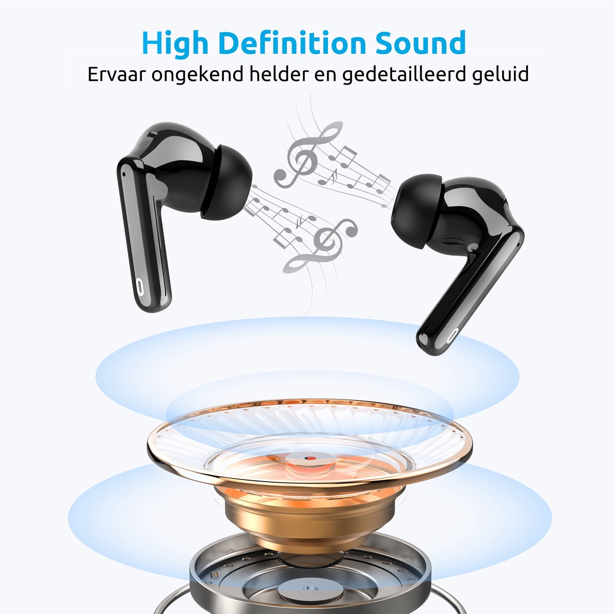 PrimeSound Sky Pro Draadloze Oordopjes - Active Noise Cancelling - LED ...
