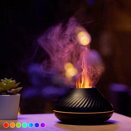 Aroma Diffuser Flame Black / Vulkaan diffuser / Aromatherapie Diffuser ...