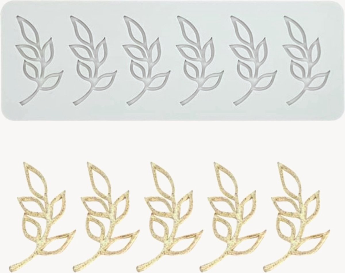 Siliconen mal blad met 5 blaadjes - tuile vorm - fondant mal | bol