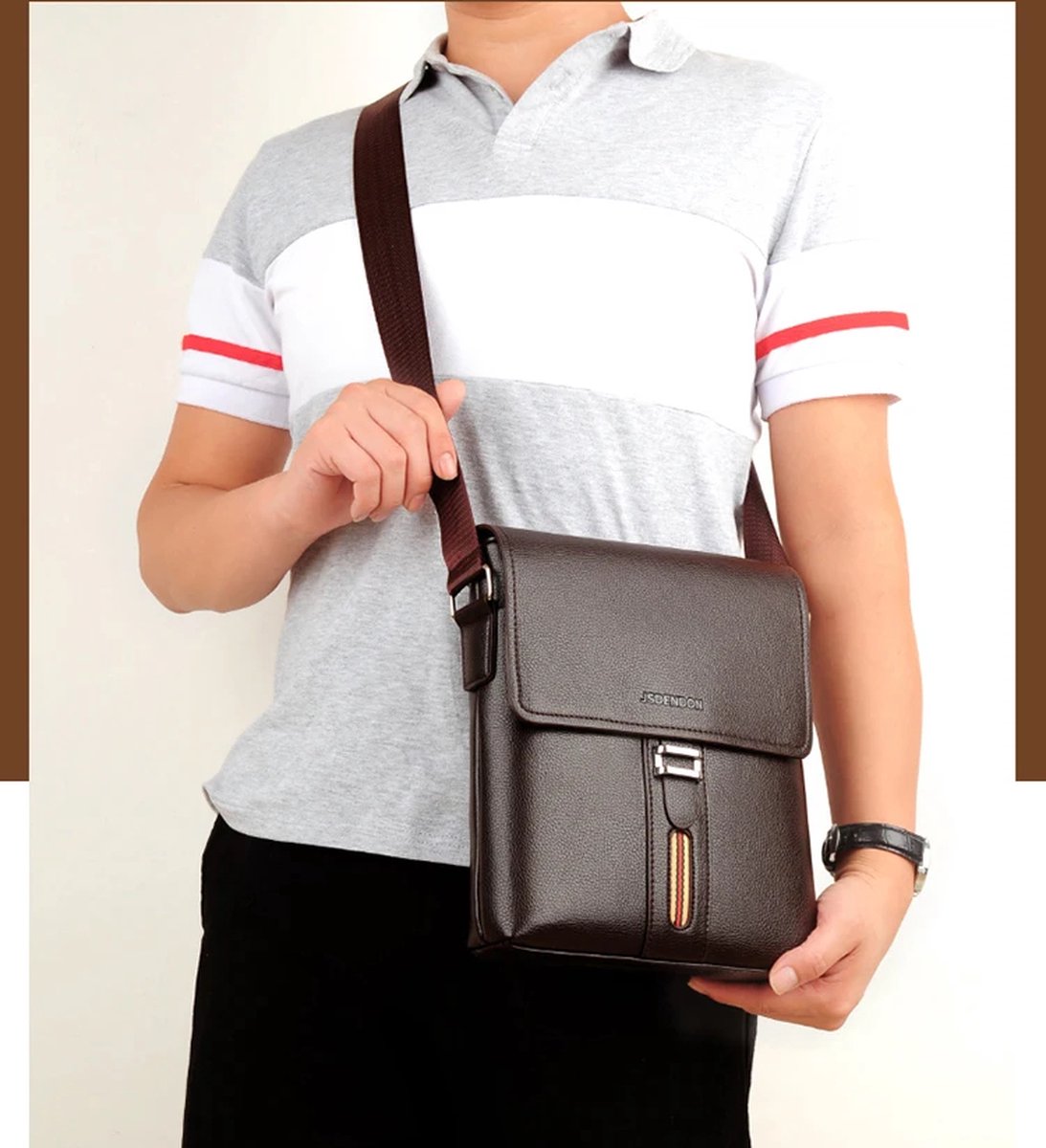 Schoudertas Heren – Heren tas – Pu Leer Business Casual | bol