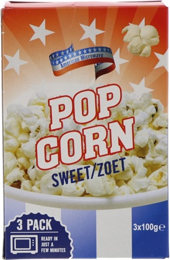 Popcorn sweet / zoet Pak 3 pakken x 100 gram | bol