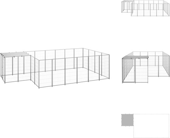 vidaXL Hondenkennel - Groot for - Sterke en duurzame stalen constructie ...